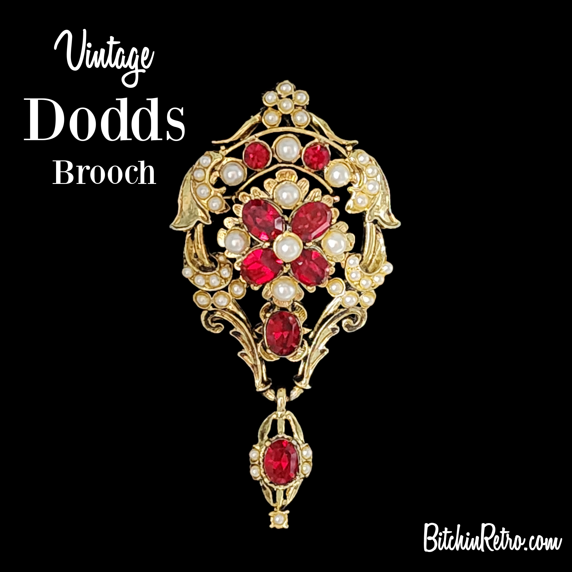 Dodds Vintage Articulated Rhinestone Brooch | Bitchin Retro