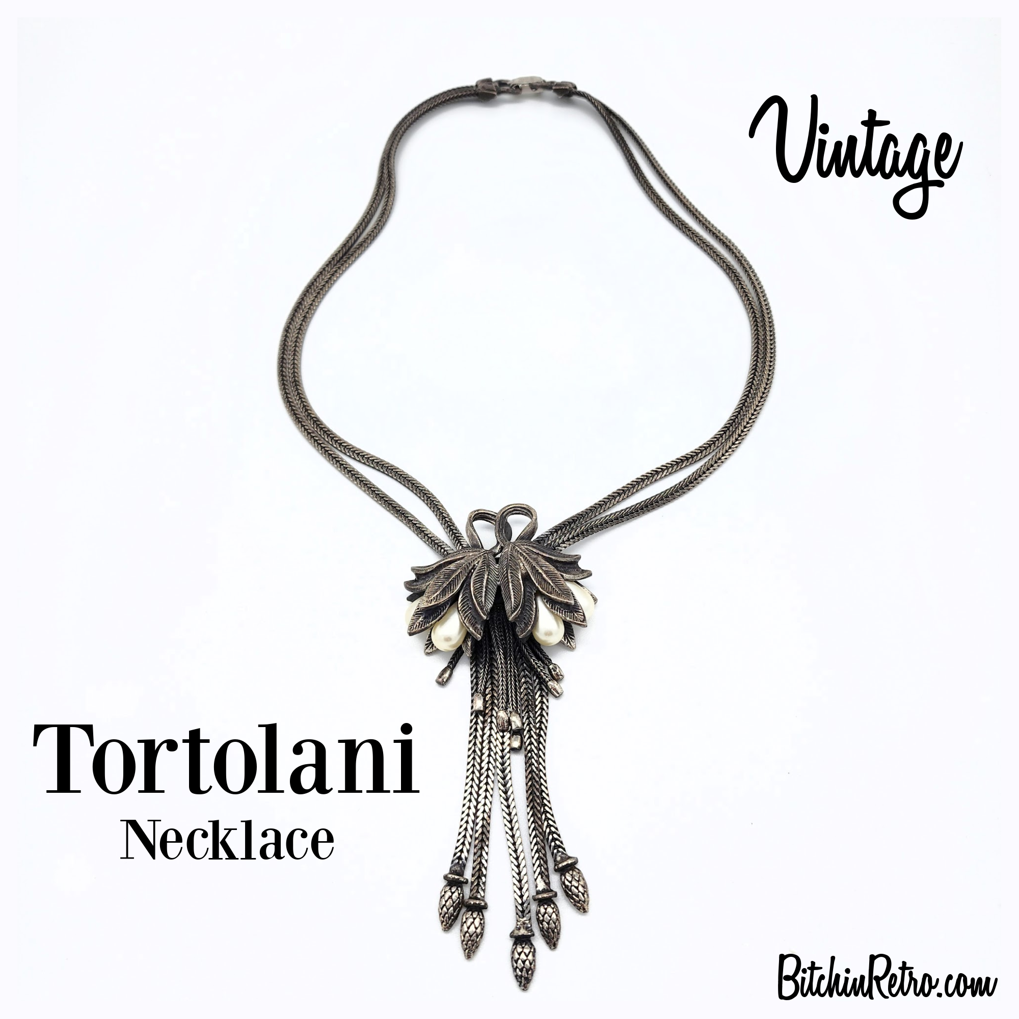 Tortolani Vintage Art Nouveau Floral Necklace | Bitchin Retro