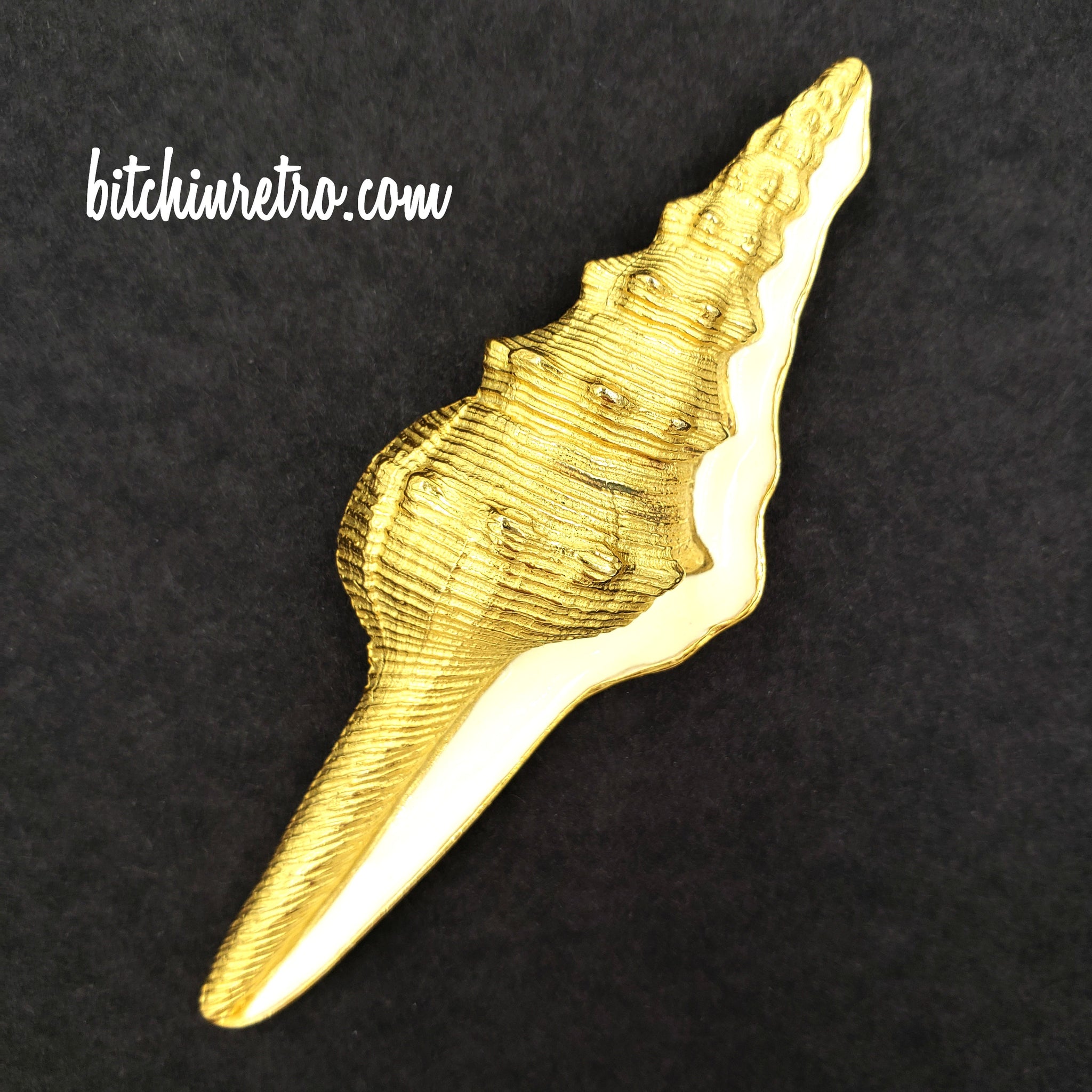 Trifari TM Vintage Conch Shell Brooch | Bitchin Retro